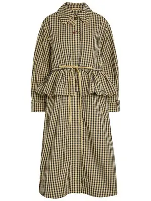 DAMSON MADDER Myrtle Gingham Multi-way Cotton-blend Trench Coat