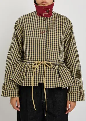 DAMSON MADDER Myrtle Gingham Multi-way Cotton-blend Trench Coat