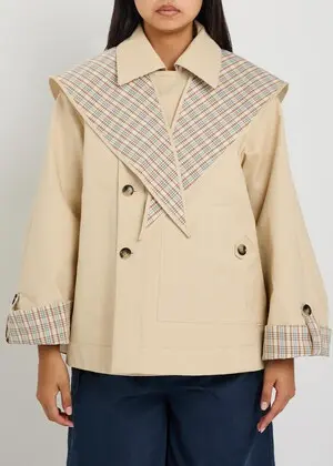 DAMSON MADDER Jerry Reversible Cropped Cotton Trench Coat