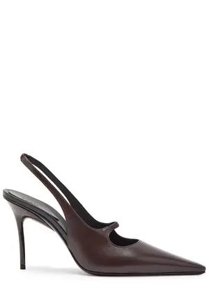 Alaïa Leather Slingback Pumps - Brown