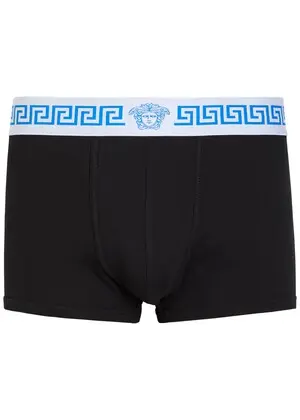 Versace Low-rise Stretch-cotton Trunks - Black