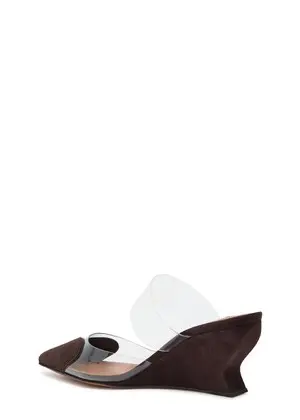Alaïa Le Coeur 60 Wedge Suede Mules