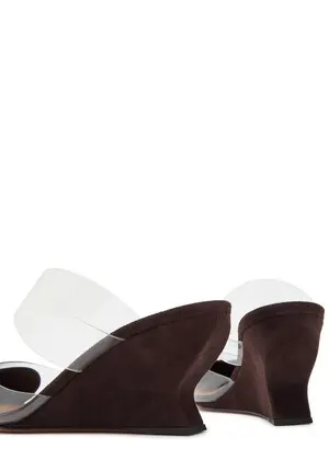 Alaïa Le Coeur 60 Wedge Suede Mules