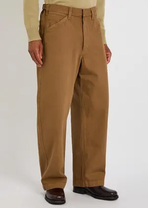 LEMAIRE Oversized Cotton-twill Trousers - Tan