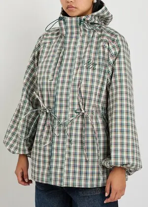 DAMSON MADDER Liu Checked Shell Raincoat