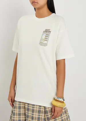 DAMSON MADDER Quiet Company Printed Cotton T-shirt