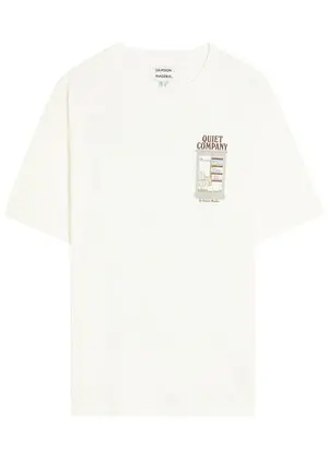 DAMSON MADDER Printed Organic Cotton T-shirt - Ecru
