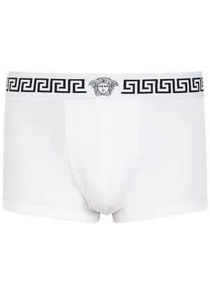Versace Low-rise Stretch-cotton Trunks - White