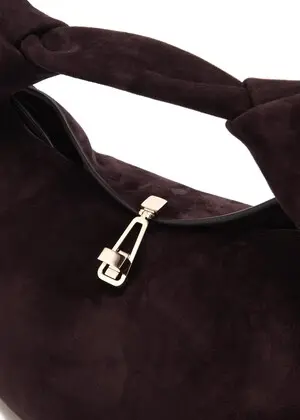Gabriela Hearst Antonia Mini Suede Top Handle Bag - Bordeaux