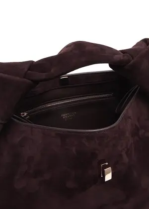 Gabriela Hearst Antonia Mini Suede Top Handle Bag - Bordeaux