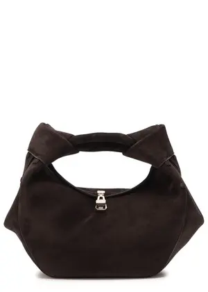 Gabriela Hearst Antonia Mini Suede Top Handle Bag - Dark Brown