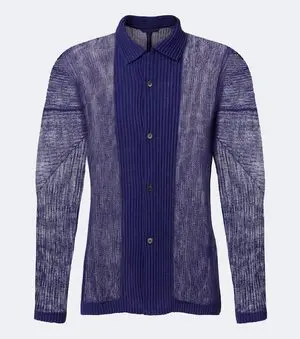 Issey Miyake Homme Plissé Rustic Mesh Pleated Shirt - Blue