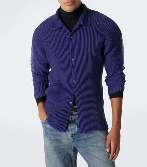Issey Miyake Homme Plissé Rustic Mesh Pleated Shirt - Blue