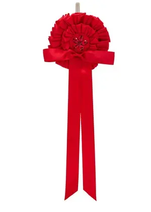 Simone Rocha Rosette Crystal-embellished Satin Bag Charm - Red