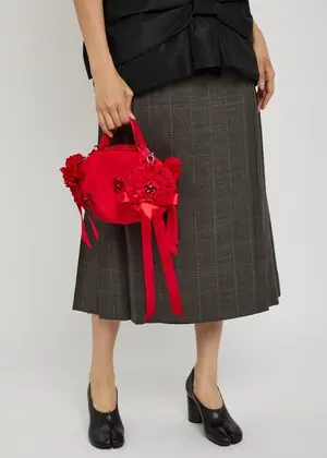 Simone Rocha Rosette Crystal-embellished Satin Bag Charm