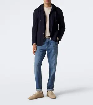 Eleventy Hooded Layered Wool Blazer