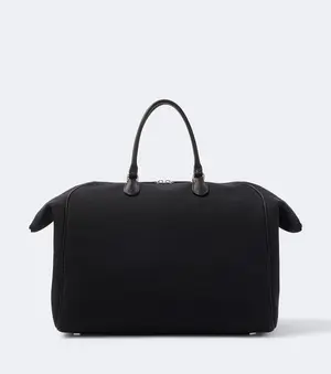 THE ROW Timo Leather-trimmed Canvas Tote Bag - Black