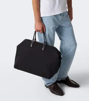 THE ROW Canvas Tote Bag With Leather Trim