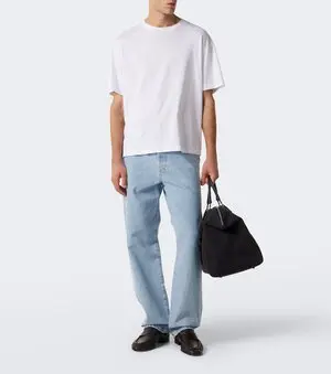 THE ROW Canvas Tote Bag With Leather Trim