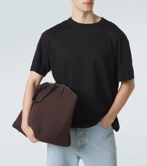 THE ROW Timo Leather-trimmed Canvas Tote Bag