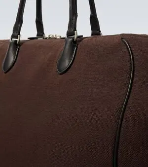 THE ROW Timo Leather-trimmed Canvas Tote Bag