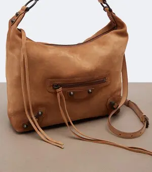 Balenciaga Le City Small Suede Shoulder Bag - Brown