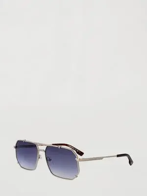 Dsquared2 Metal Aviator Sunglasses With Double Bridge And Gradient Lenses - Grey