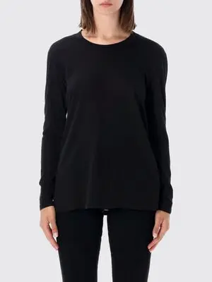 JAMES PERSE Long-sleeved Pure Cotton T-shirt With Crew Neck - Black