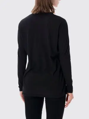 JAMES PERSE Long-sleeved Pure Cotton T-shirt With Crew Neck - Black