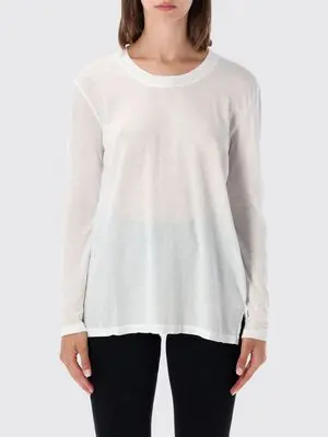 JAMES PERSE Long-sleeved Pure Cotton T-shirt With Crew Neck - White