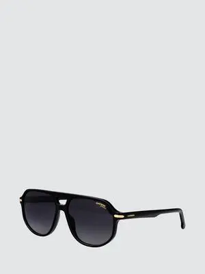 Carrera Eyewear Rounded Acetate Aviator Sunglasses With Double Bridge - Black 1