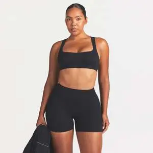 SKIMS Racerback Bra | Black | | Nike Studio Stretch - Obsidian