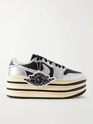 Nike Air Jordan 1 Triple Stack Metallic Leather Sneakers - Multi