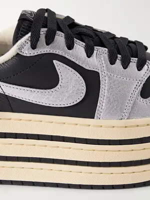Nike Air Jordan 1 Triple Stack Metallic Leather Sneakers