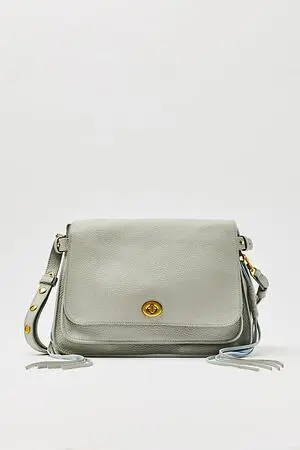 Anthropologie Porter Leather Crossbody Bag - Light Grey
