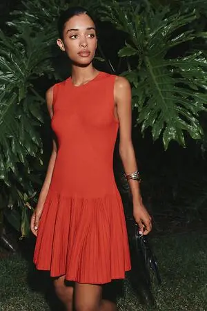 Anthropologie Drop-waist Knit Mi Dress - Red