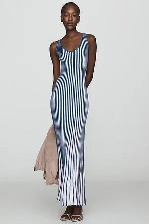 SIEMPRE Ribbed Midi Sweater Dress - Marina/navy