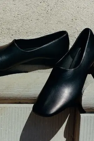 Jeffrey Campbell Leather Common Flats - Black