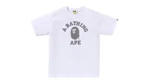 A BATHING APE Reflective On College T-shirt - White (ss26)