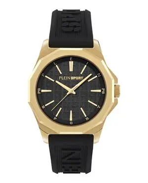 PLEIN SPORT Octagonal Stainless Steel Watch With Black Strap - Multicolor