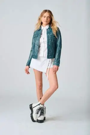 Mauritius Leather Denim Jacket Jessie