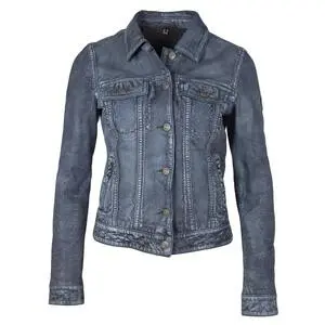 Mauritius Jessie Leather Denim Jacket - Blue