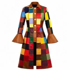 ZASTASTUDIO The Queen Of Hearts Italian Leather Trench Coat C - Black
