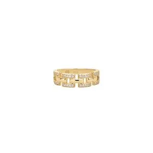 VANCHI Crystal Link Ring - Gold