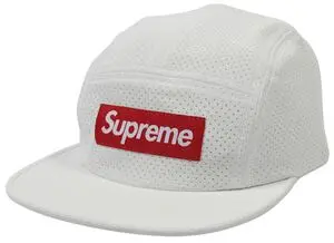 Supreme Perforated Reflective Camp Cap - White