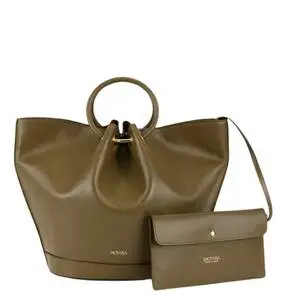 SAONARA BRAND Capazo Bag Khaki Leather - Green