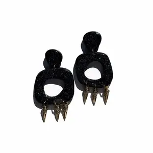 BABALOO JEWELRY Gold / Black Midnight Spike Dangle - Gold/black