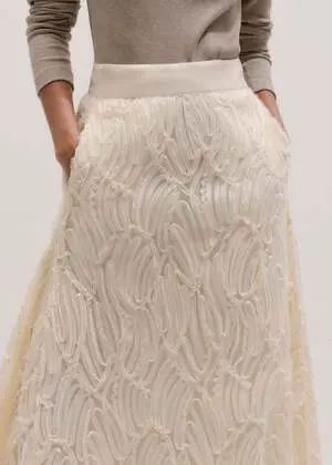 ME+EM Ribbon Tulle Fit And Flare Skirt