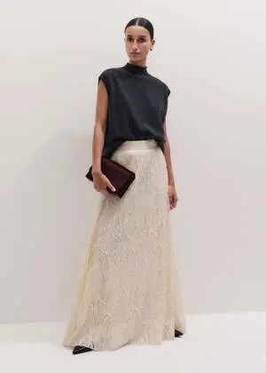 ME+EM Ribbon Tulle Fit And Flare Skirt