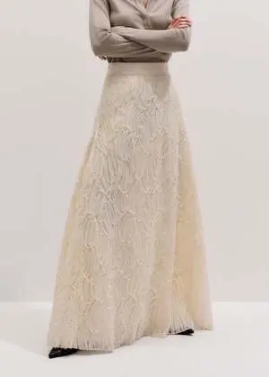ME+EM Ribbon Tulle Fit And Flare Skirt